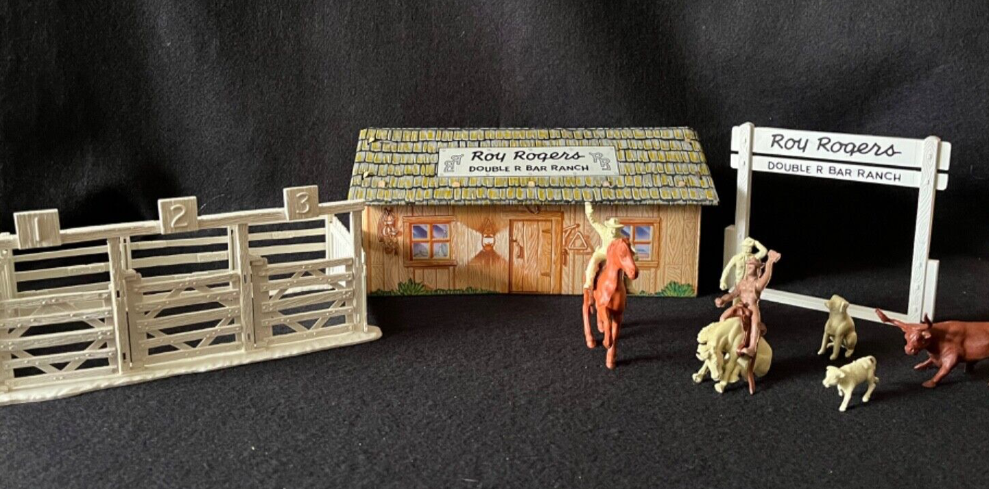 Vtg Marx Roy Rogers Double R Bar Ranch Playset #3690 Litho Bunkhouse ...