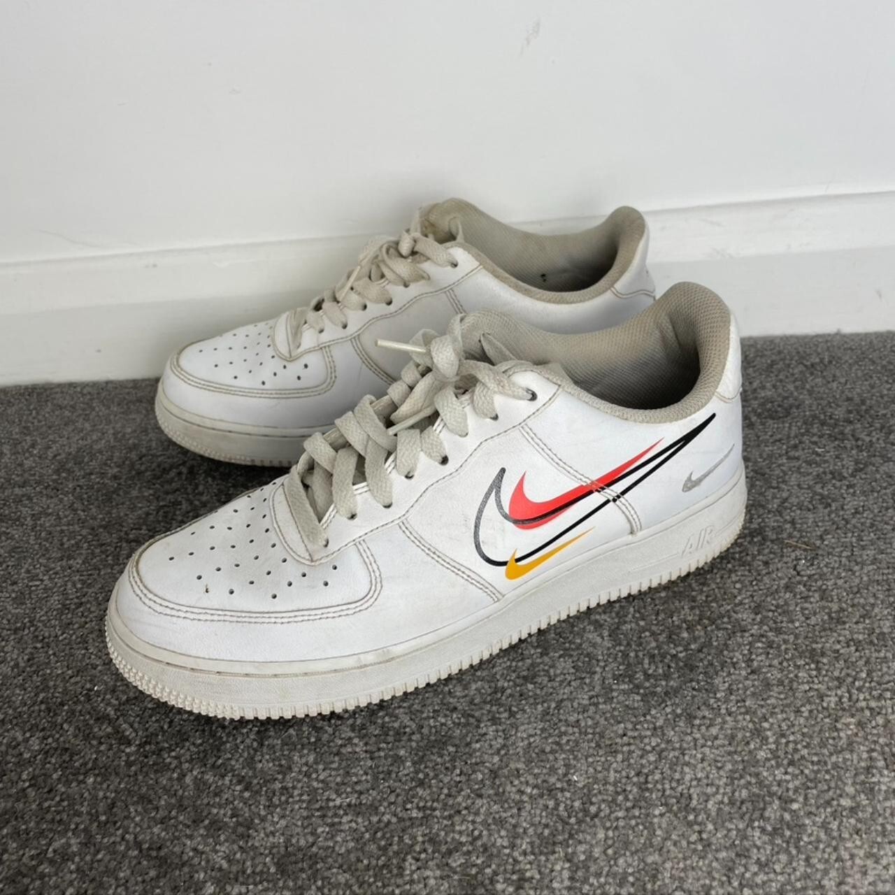 Nike Air Force 1 AF1 White Multi Swoosh RARE Mens Trainers Size UK 7 ...
