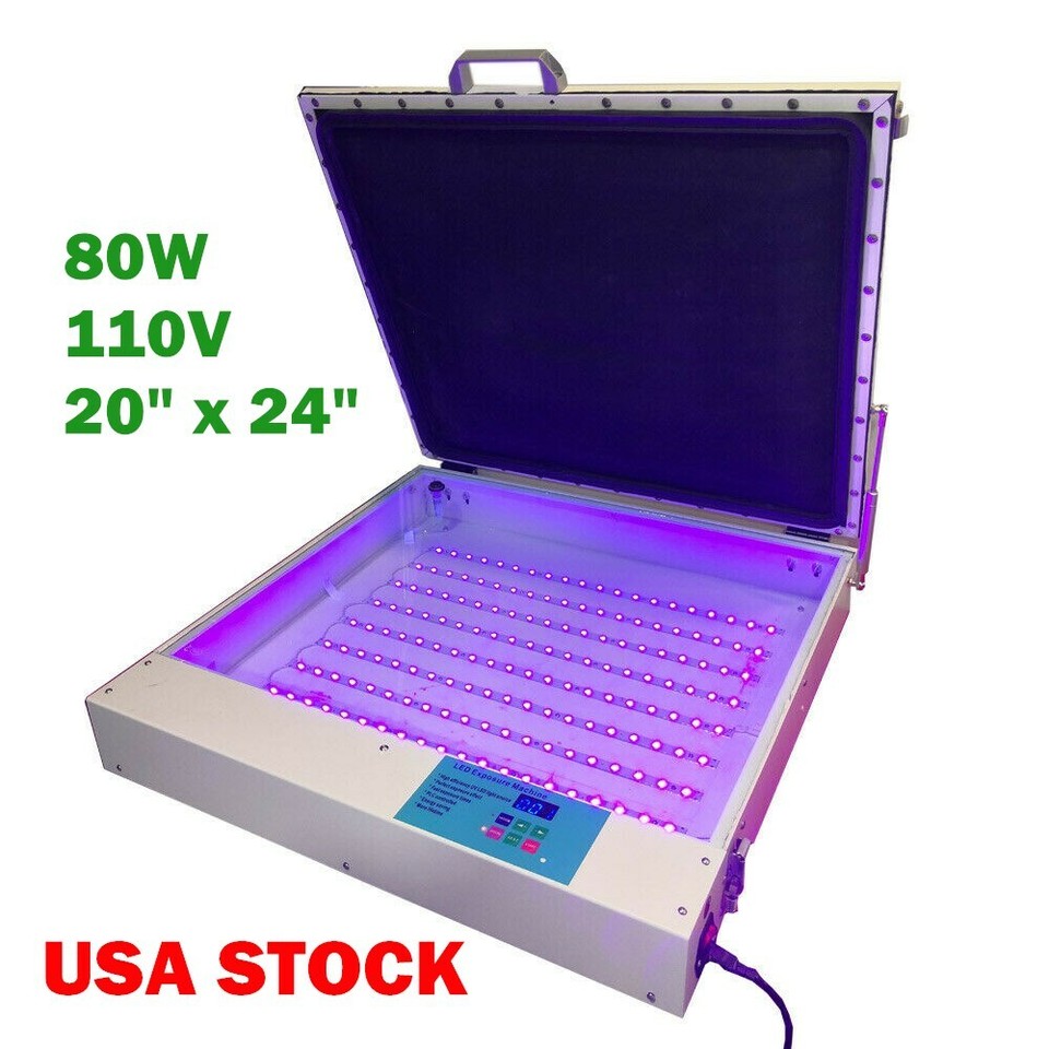USA-20" x 24" 80W Vacuum LED UV Exposure Unit Precise Silk Screen ...
