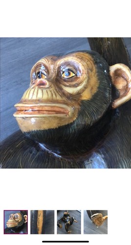 SERGIO BUSTAMANTE LIFE SIZE S/N HANGING CHIMPANZEE / MONKEY SCULPTURE ...