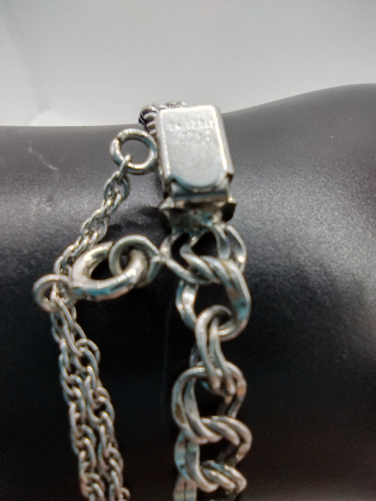 Vintage 7” Elco Signed Sterling Silver Chain Double L… - Gem