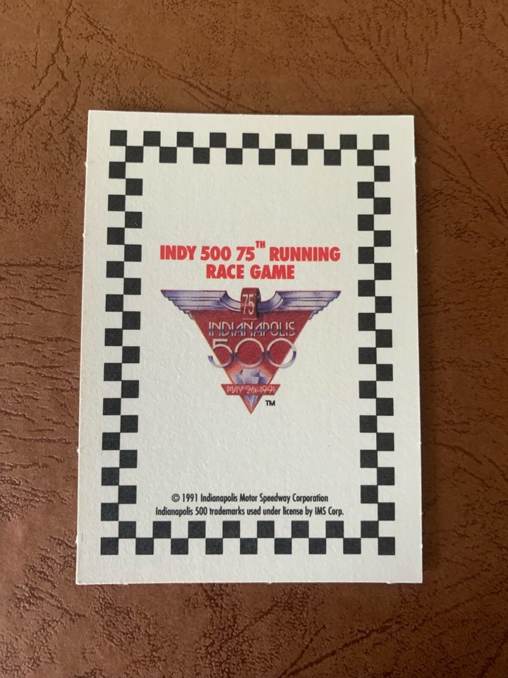 WILBUR SHAW 1991 Indy 500 75th Anniversary Game Card IndyCar | eBay