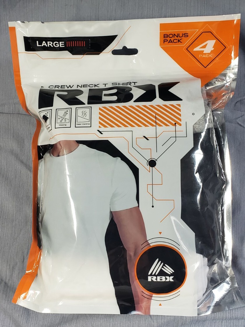 RBX Men's 4-Pack Crew Neck T-Shirts Undershirts Cotton Black, Gray ...