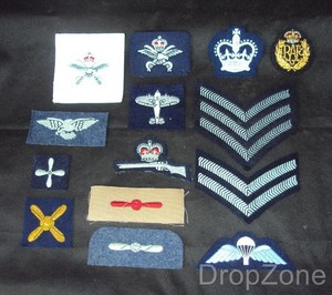 RAF Royal Air Force Trade, Rank, Cap, Qualification Badges, Patches ...
