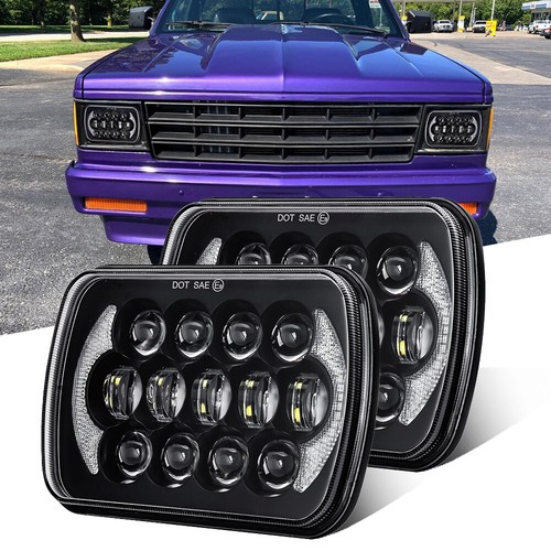 Pair For Chevrolet S10 Blazer For El Camino 5x7" LED Headlights Hi/Lo ...