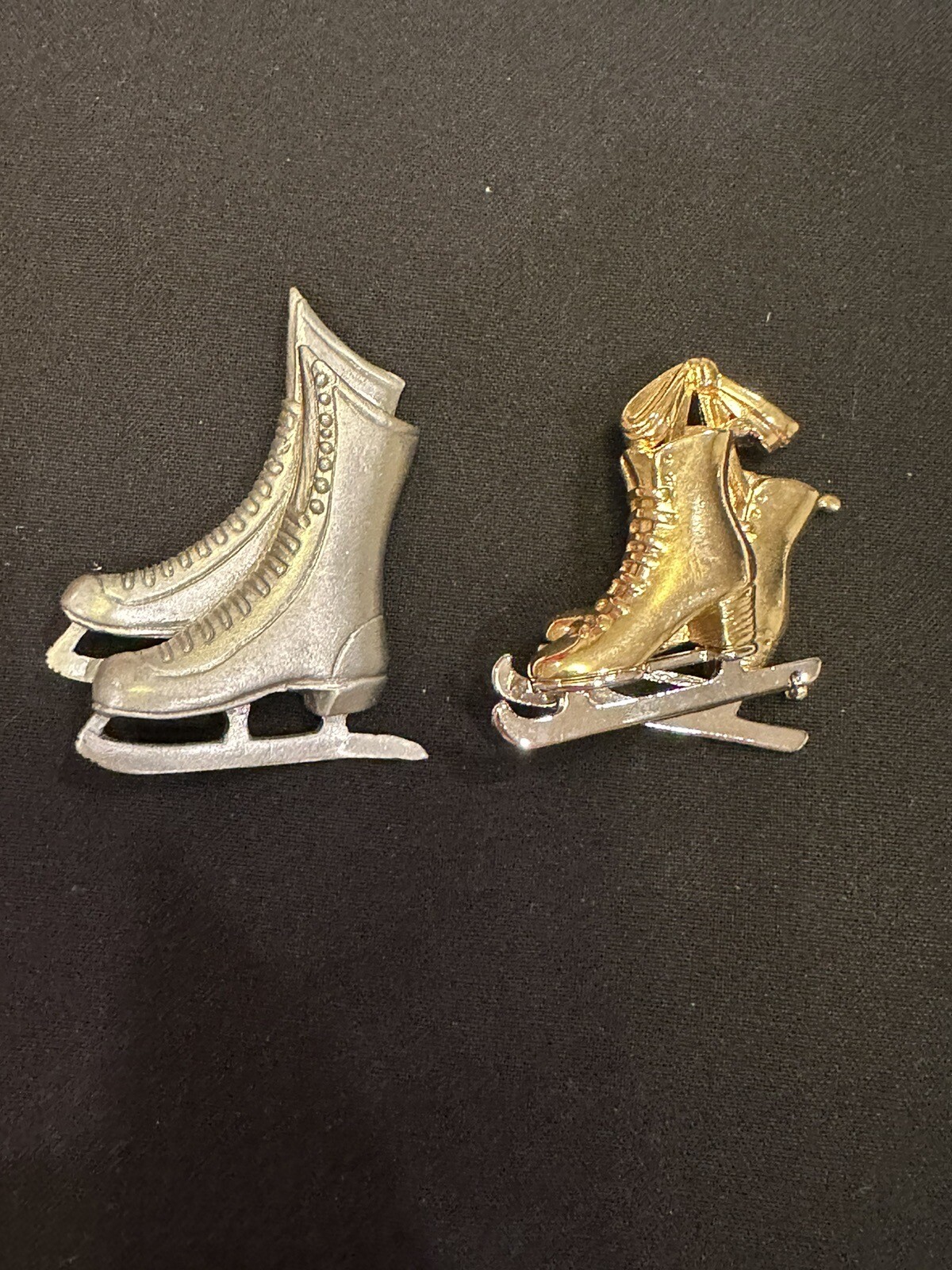 Pair Of Vintage Ice Skating Silver Gold Tone Pin Brooch Robert Hall | eBay