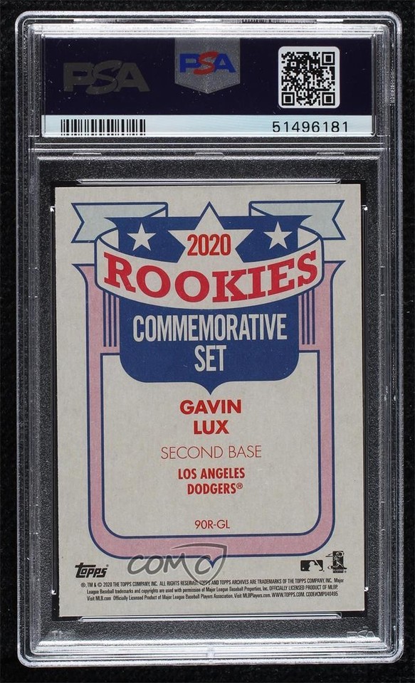 2020 Topps Archives 1990 Topps Rookies Gavin Lux #90R-GL PSA 9 MINT RC ...