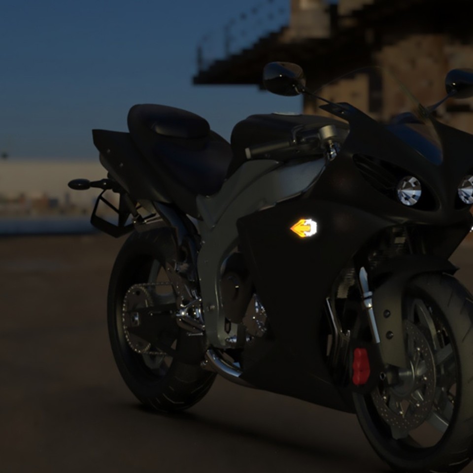 2pcs Motorbike LED Turn Light Two-color Signal Light Indicator Blinker ...