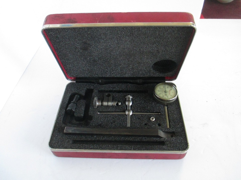 Vintage L. S. Starrett No. 196 Dial Indicator .001 Set w/Accessories ...