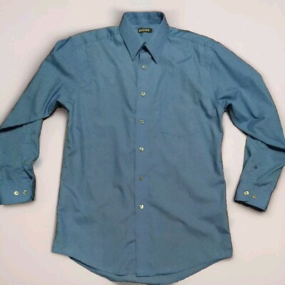 George Collared Mens Long Sleeve Button Down Blue Size Small Dress ...