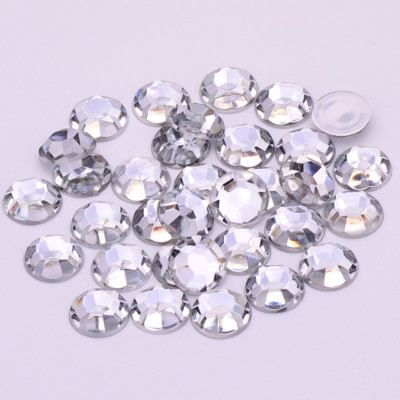 AB Crystals Flat back Rhinestones GLUE On Acrylic Stones ROUND 18 MM ...