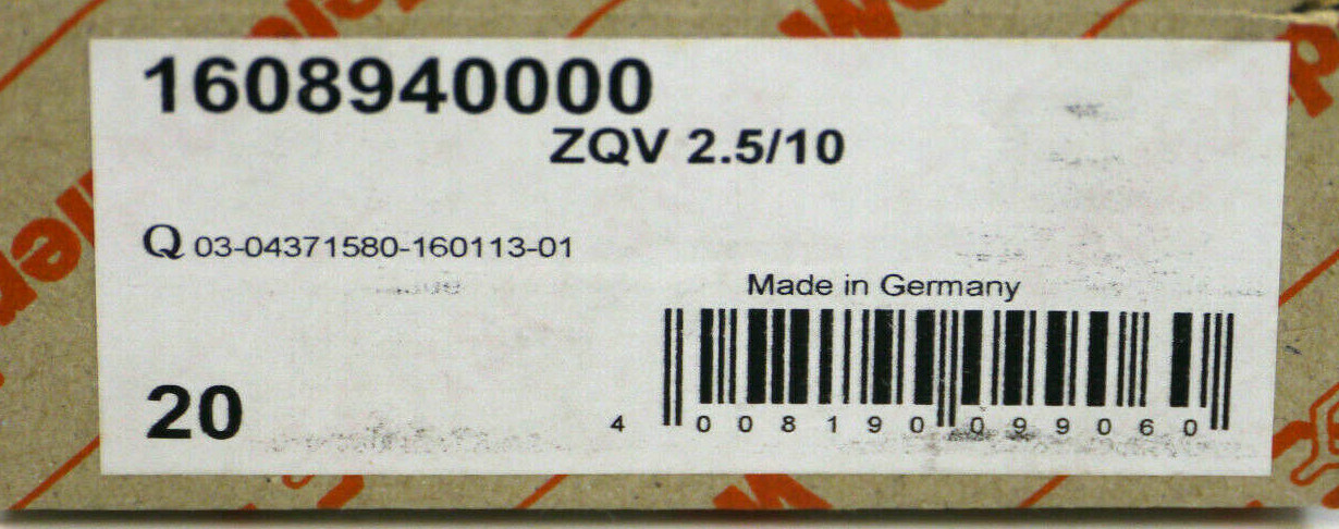 20 Stück Weidmüller Querverbinder ZQV 2.5/10 | 1608940000 | eBay.de