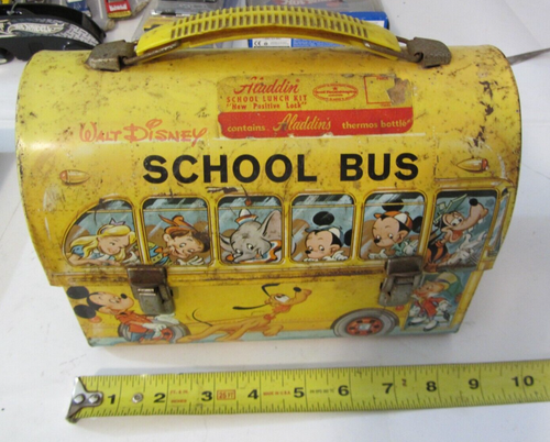 Disney School Bus vintage lunchbox aladdin 1960s era Mickey Goofy ...