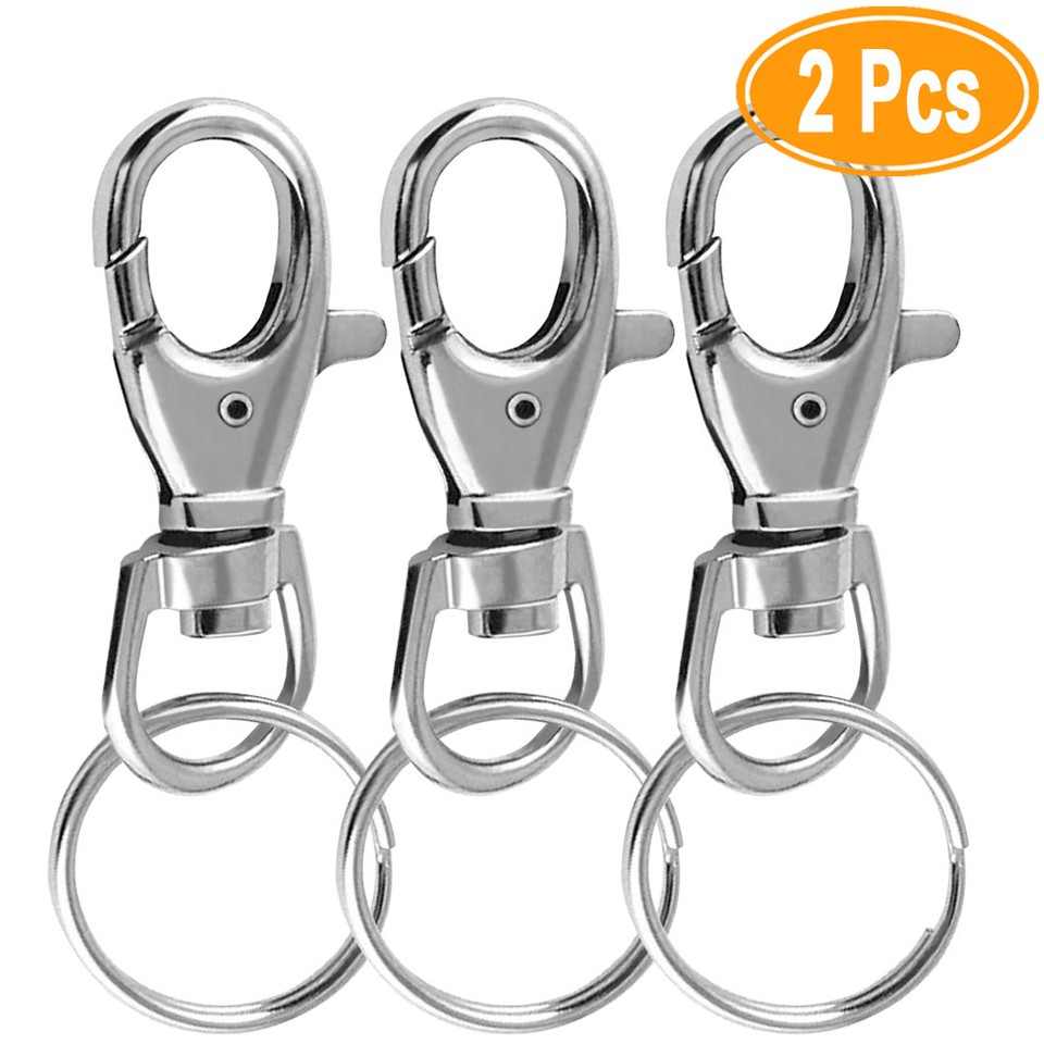 38mm Lobster Clasp Trigger Swivel Clasps Split Keyring Fob Key Ring Key ...