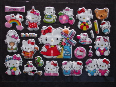 Lot 20 petits autocollants stickers relief HELLO KITTY | eBay
