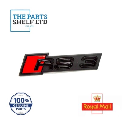 GENUINE AUDI RS3 17- FRONT BUMPER CENTER GRILL BLACK RS3 BADGE EMBLEM ...