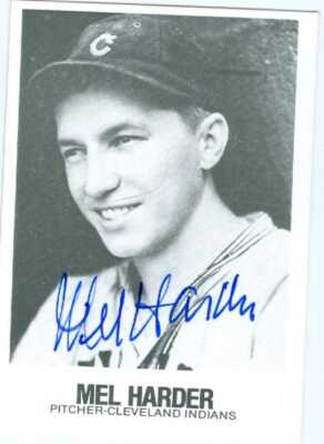 Mel Harder autographed baseball card (Cleveland Indians) 1979 TCMA #81 ...