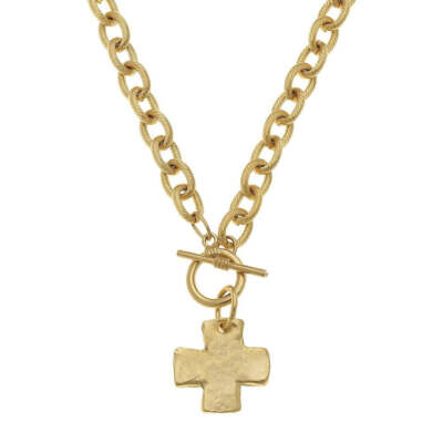 Susan Shaw Hand Cast Gold Cross Toggle Necklace | eBay