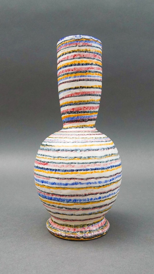 Guildcraft Italy Vintage MCM 8600-C Multicolor Striped Glazed Art ...