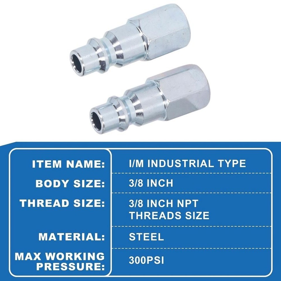 Air Coupler Plug Hose Quick Connect Fittings 3/8in NPT Air Compressor ...