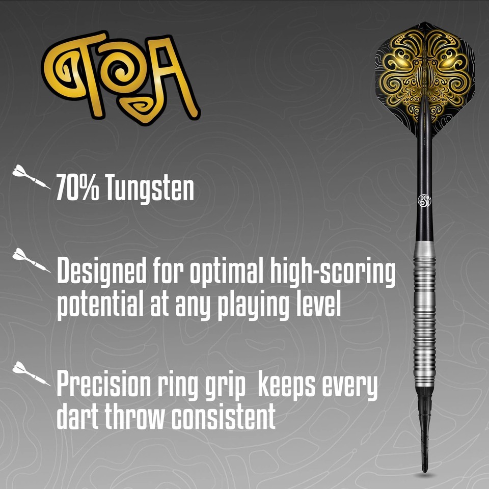 Shot! Darts Soft Tip TOA, 70% Tungsten Barrels, Center Weighted, Pro ...