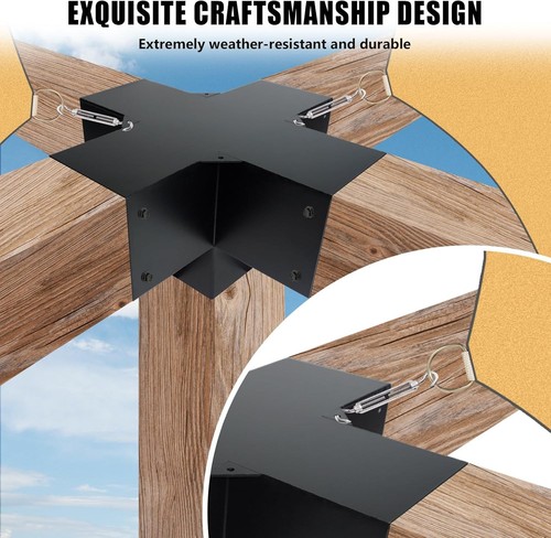 5-Way Pergola DIY Brackets Kit,Cross-Shaped Woodwork Brackets for 4" X ...