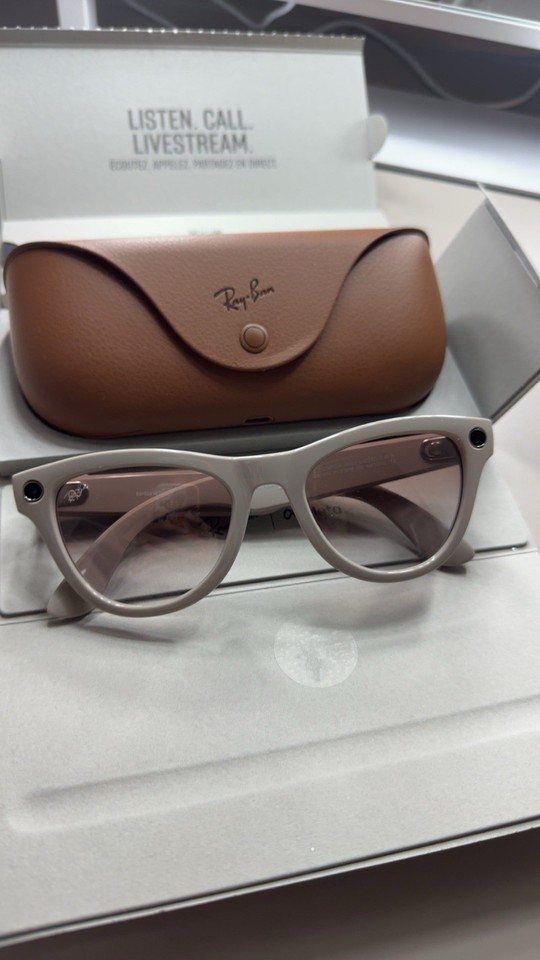 Ray-Ban Meta-Skylar Sun Glasses Cinnamon Pink Frame With Case Brand New ...