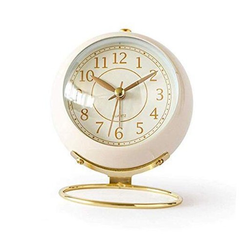 Small Table Clocks, Classic Non-Ticking Tabletop Alarm Clock Battery ...
