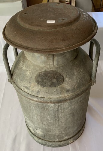 Collectible Stamped & Embossed STANDARD OIL CO. 5 Gallon Galvanized Gas ...