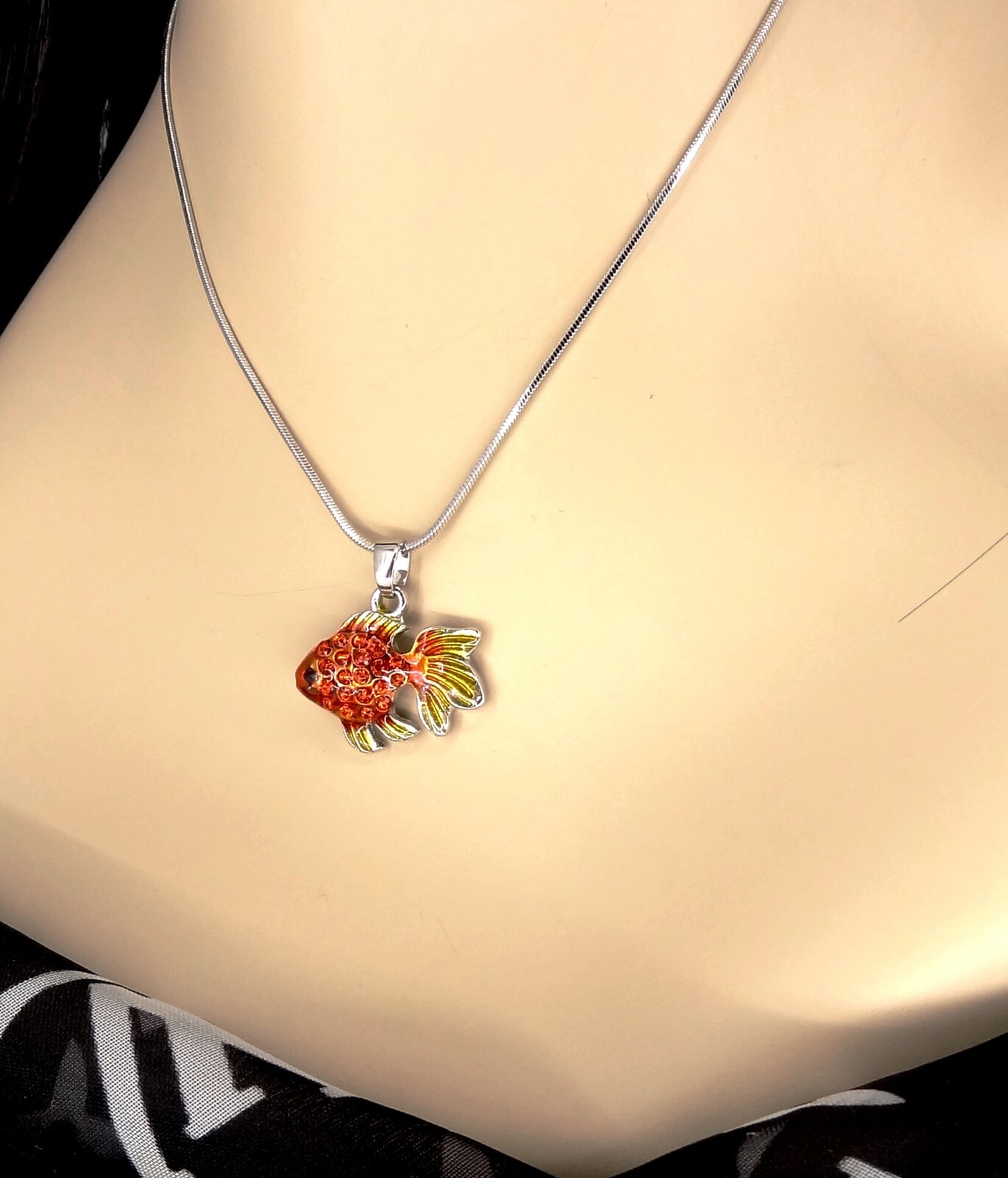 Beautiful Crystal Goldfish Necklace and Earrings Set 18" Chain Fast ...