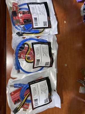 AAAwave PCI-E Riser VER 009S, PCI-E Cable, Multiplier Hub Adapter Set ...