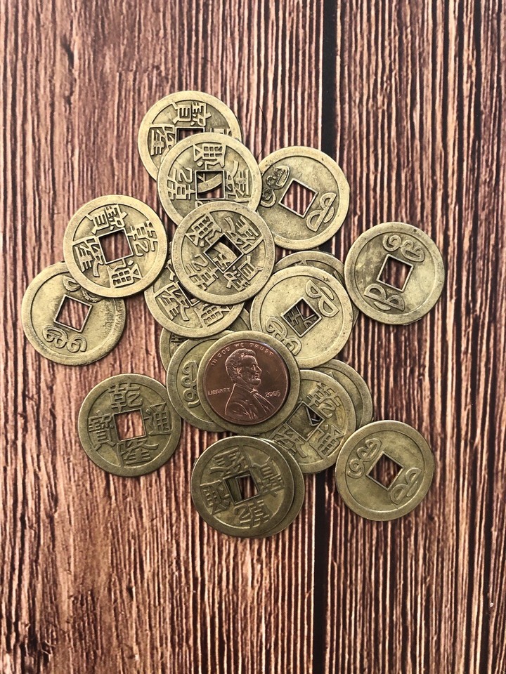 5Pcs Feng Shui Coins Chinese I Ching Money Lucky Coin Charm Ancient ...