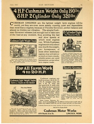 1915 Cushman Motor Works Ad: Cushman Gas Engines - Lincoln, Nebraska | eBay