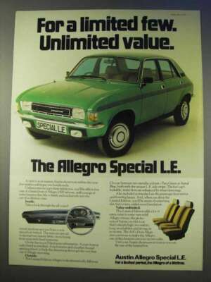 1978 Austin Allegro Special L.E. Car Ad - Limited Few | eBay