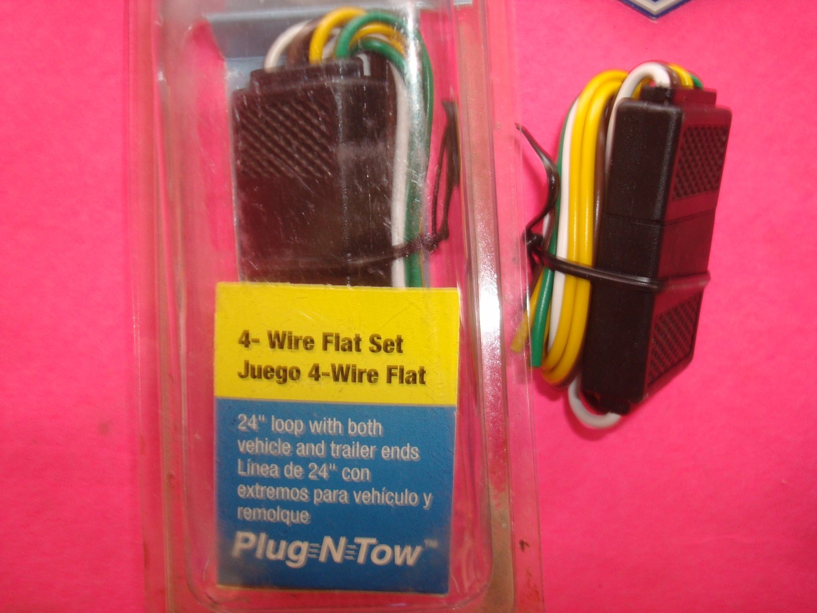 24" TRAILER WIRE EXTENSION 4 WAY FLAT WIRING CONNECTOR SOCKET PLUG ...