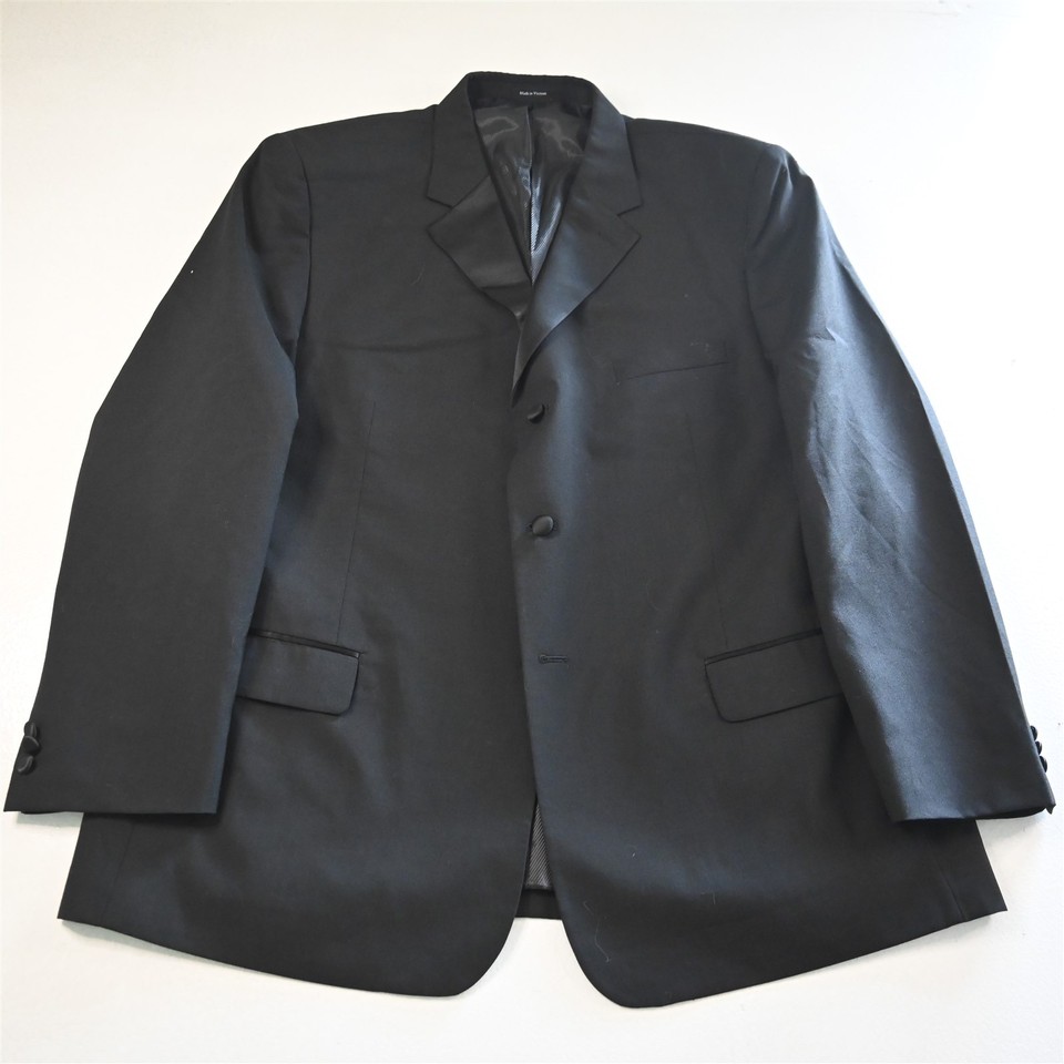 Linea Uomo 50L 46x34 Black Wool Mens Jacket Pants Tuxedo | eBay