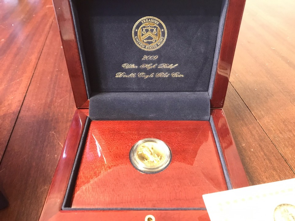 2009 $20 ULTRA HIGH RELIEF DOUBLE EAGLE GOLD COIN, MINT Cond., BOX, COA ...