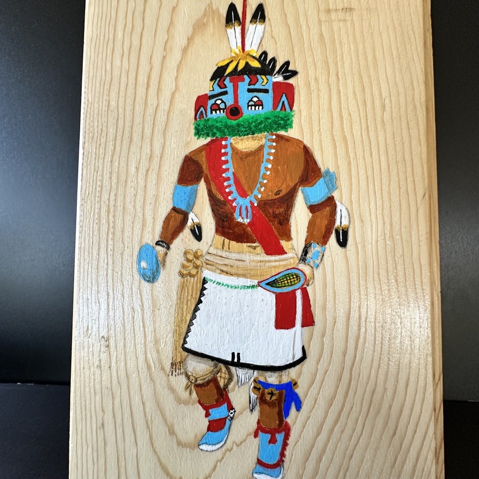 Hopi Sun Kachina Hand Painted Art Wood South-Western sign Steven John ...