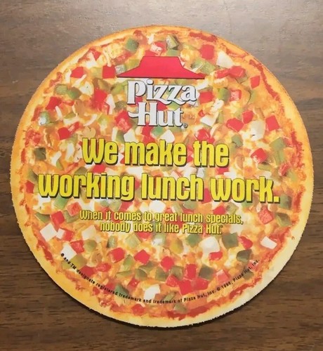 1996 PIZZA HUT We Make the Working Lunch Work Advertising Mouse Pad ...