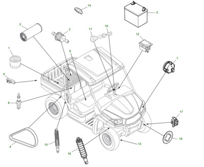 Genuine John Deere XUV560 Gator Utility PC12782 Park Brake Cable ...