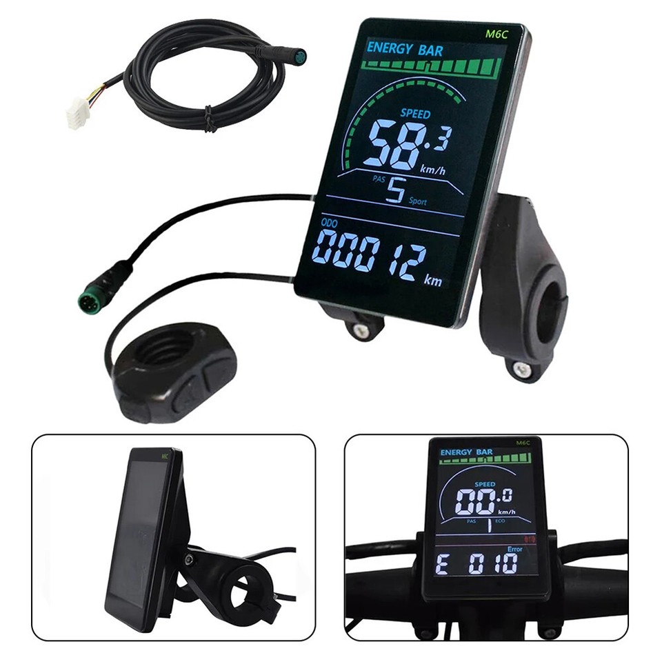 EBike 24V 36V 48V 52V 60V M6C Colour LCD Display Power Speed Meter ...