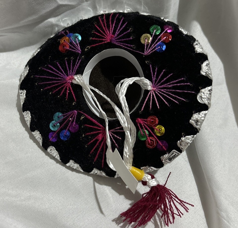 Mini Hat Mexican Mariachi Sombrero hat black Silver 6 inches | eBay