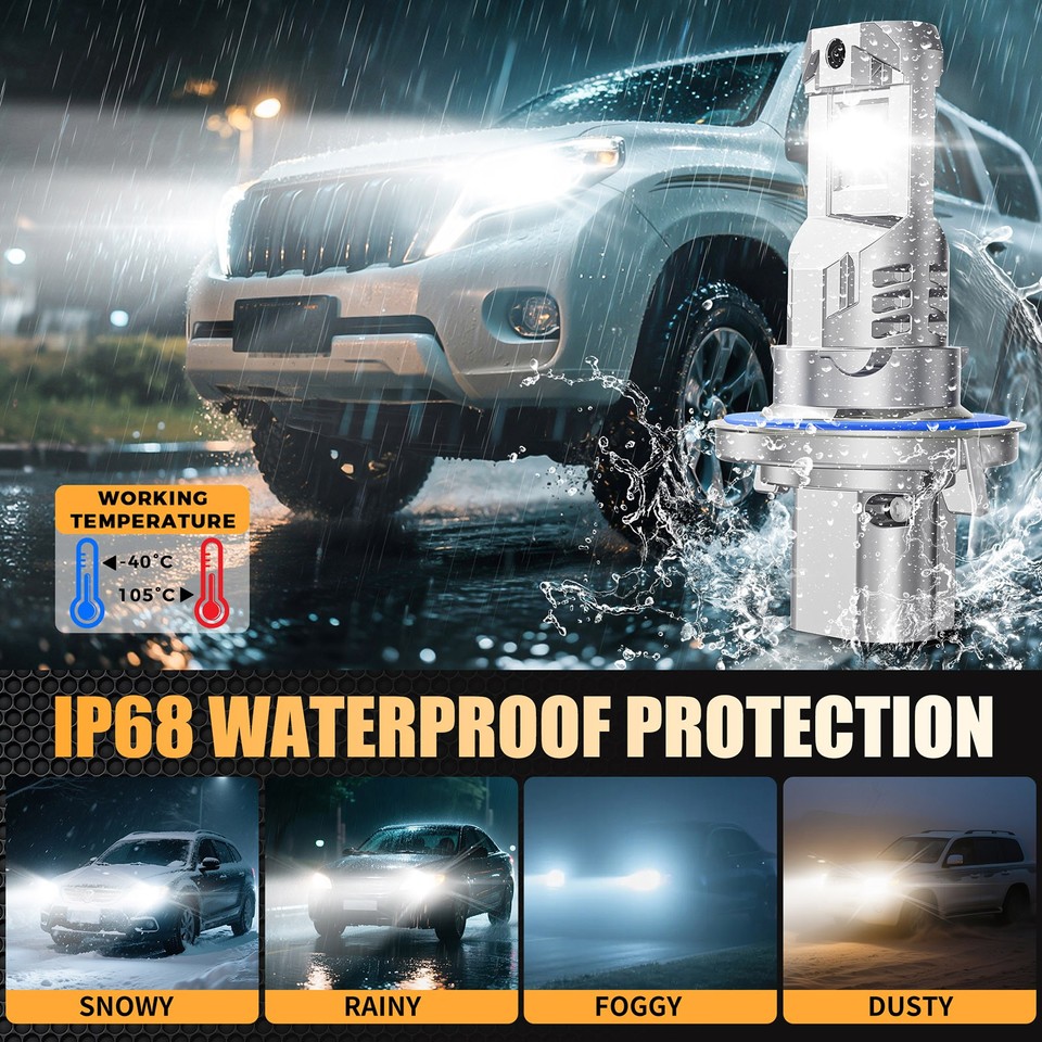 For Mitsubishi Raider 2006 2007 2008 2009 H13 9008 LED Headlight Bulbs ...