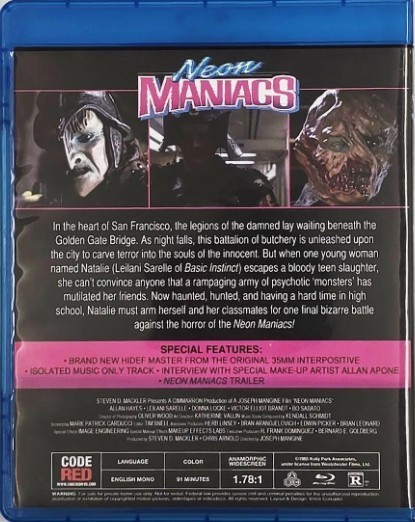 Neon Maniacs (1986) Blu-ray Code Red 80s Horror OOP LIKE NEW!!! | eBay