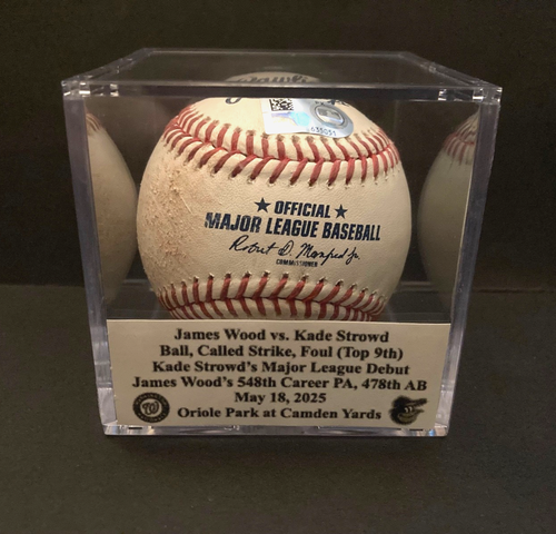 Kade Strowd Pitched MLB Debut Game Used Baseball Wood Foul Orioles May ...