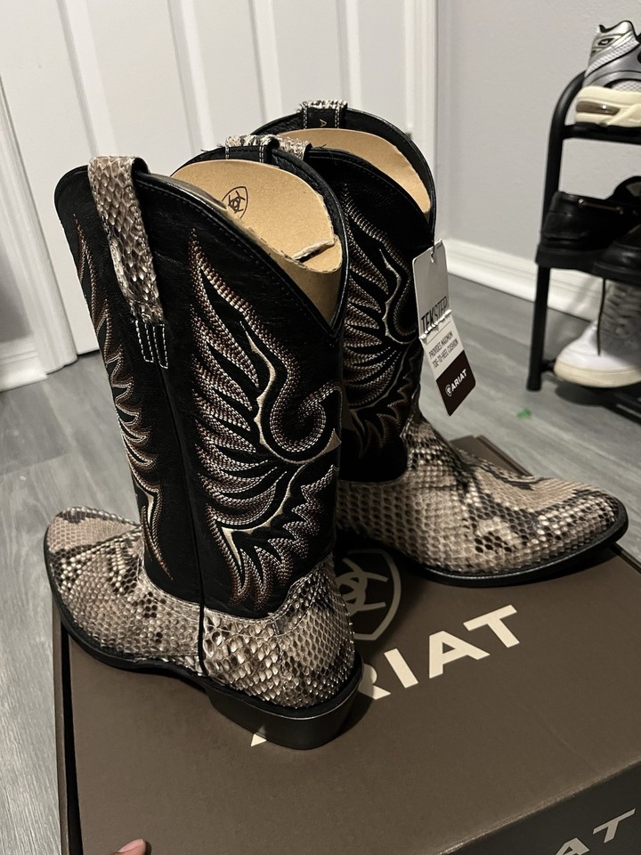 Ariat Men's Slick Cowboy Boot Natural Python, Size 8.0D | eBay