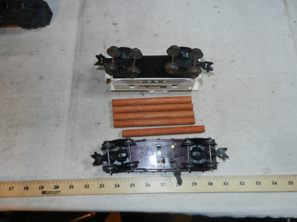 Marx NYC Pacemaker caboose, Erie log dump - O Gauge 8 Wheel G Trucks ...