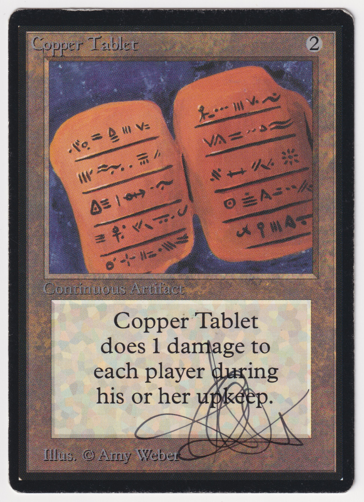 Signed Copper Tablet HP Beta Limited Edition Artist Amy Weber 1993 MTG ...