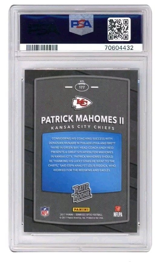 2017 PANINI DONRUSS OPTIC #177 PATRICK MAHOMES II ROOKIE RC PSA 9 | eBay