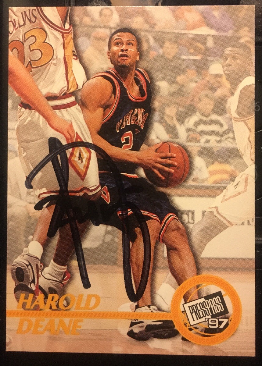 Harold Deane Virginia Basketball Press Pass Rookie autograph card 1997 ...
